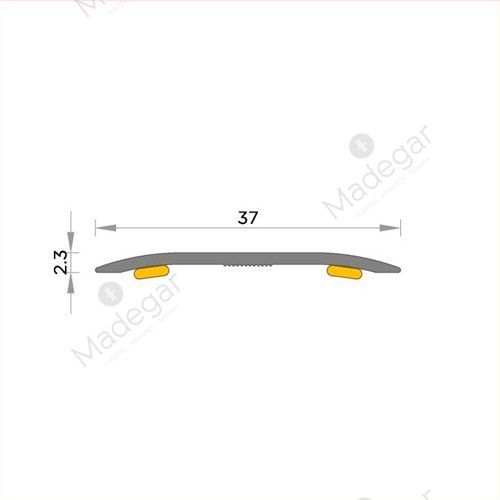 Perfil de dilatación, R-370 (03), Negro 2700x37mm Tira. Baglinox